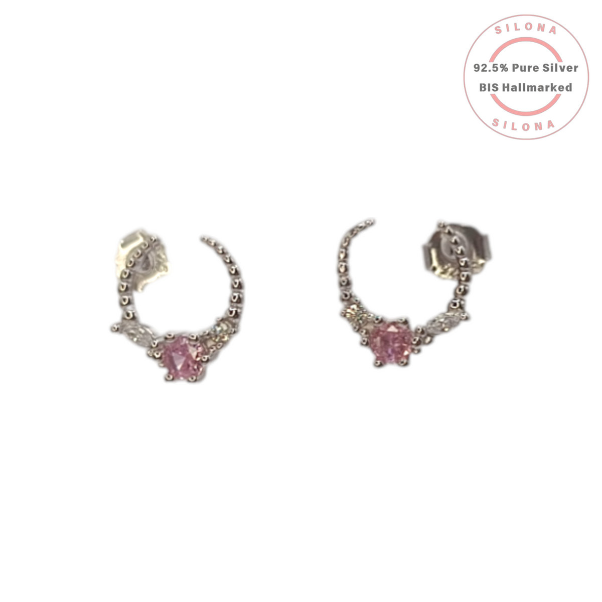 Celestial Crescent Moon Arc Crystal Earrings | Silona – SILONA